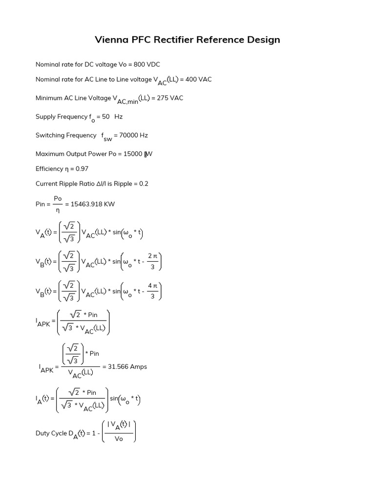 Vienna PFC Rectifier Reference Design | PDF | Alternating Current ...