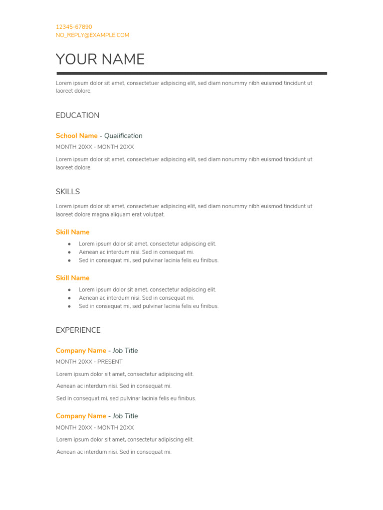 Skills-Based CV Template Guide | PDF