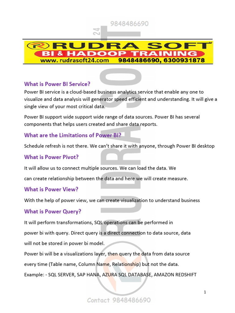 Power BI Interview Questions (1) | PDF | Microsoft Sql Server | Table (Database)