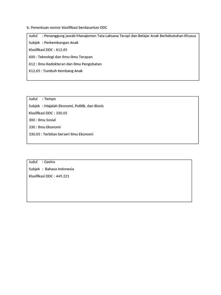 Penentuan Nomor Klasifikasi DDC | PDF