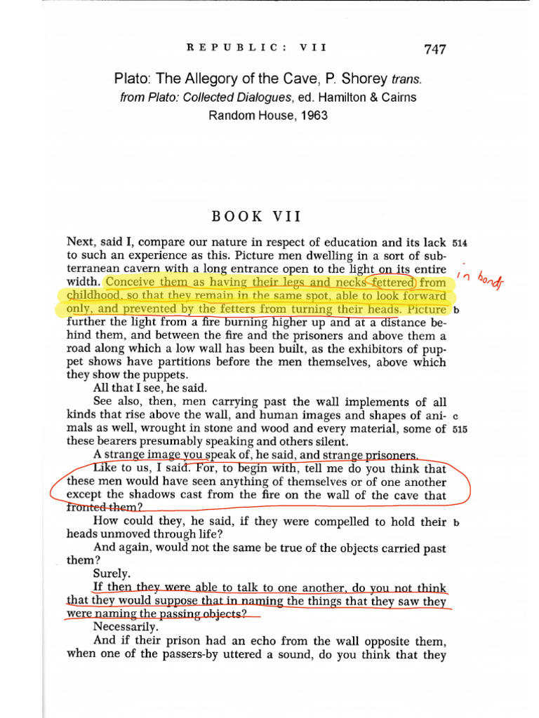 Plato's Allegory of the Cave | PDF