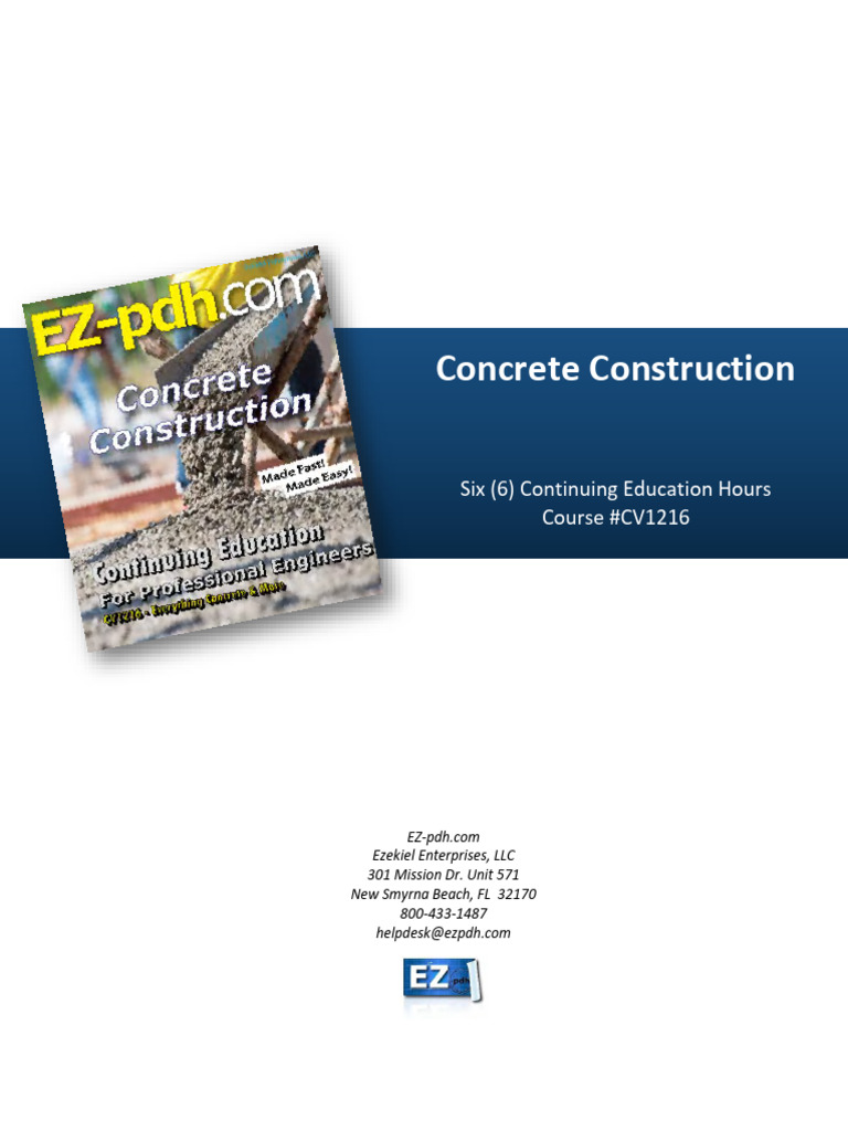 CV1216 Concrete Construction | PDF | Concrete | Cement