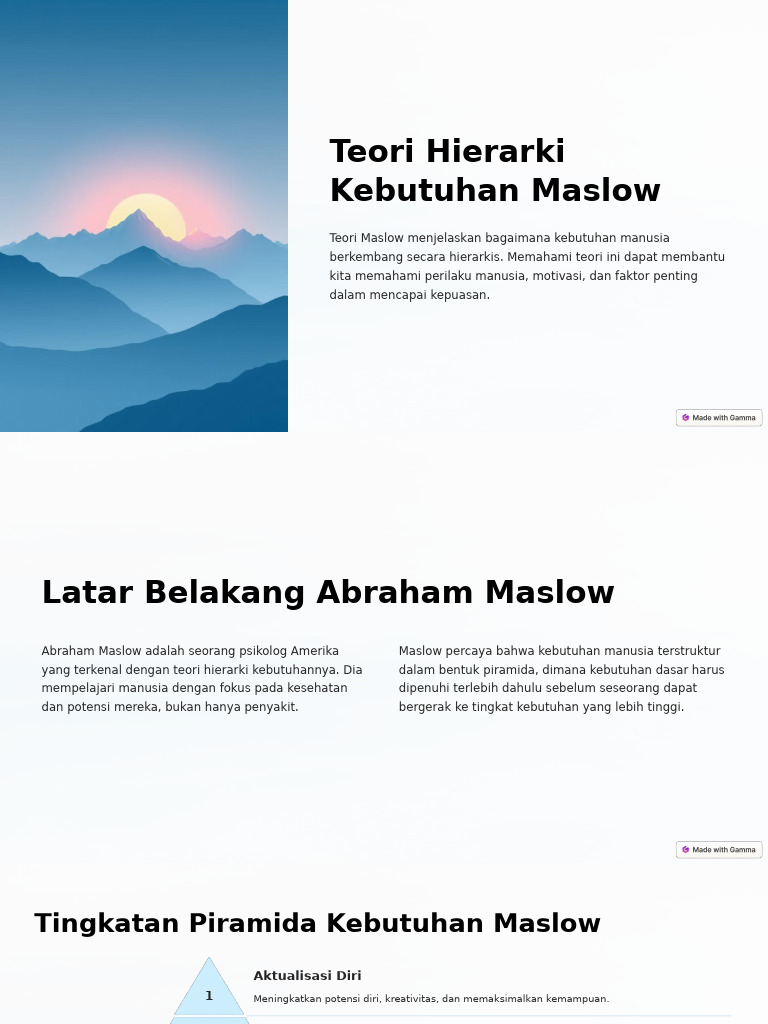Hierarki Kebutuhan Maslow dan Aplikasinya | PDF