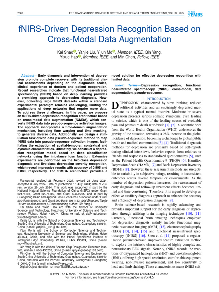 fNIRS-Driven Depression Recognition Based On Cross-Modal Data ...