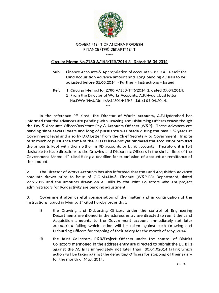 163-TFR-DOWA - Remit The LA Amount Into Govt. Account and Submit The DC ...