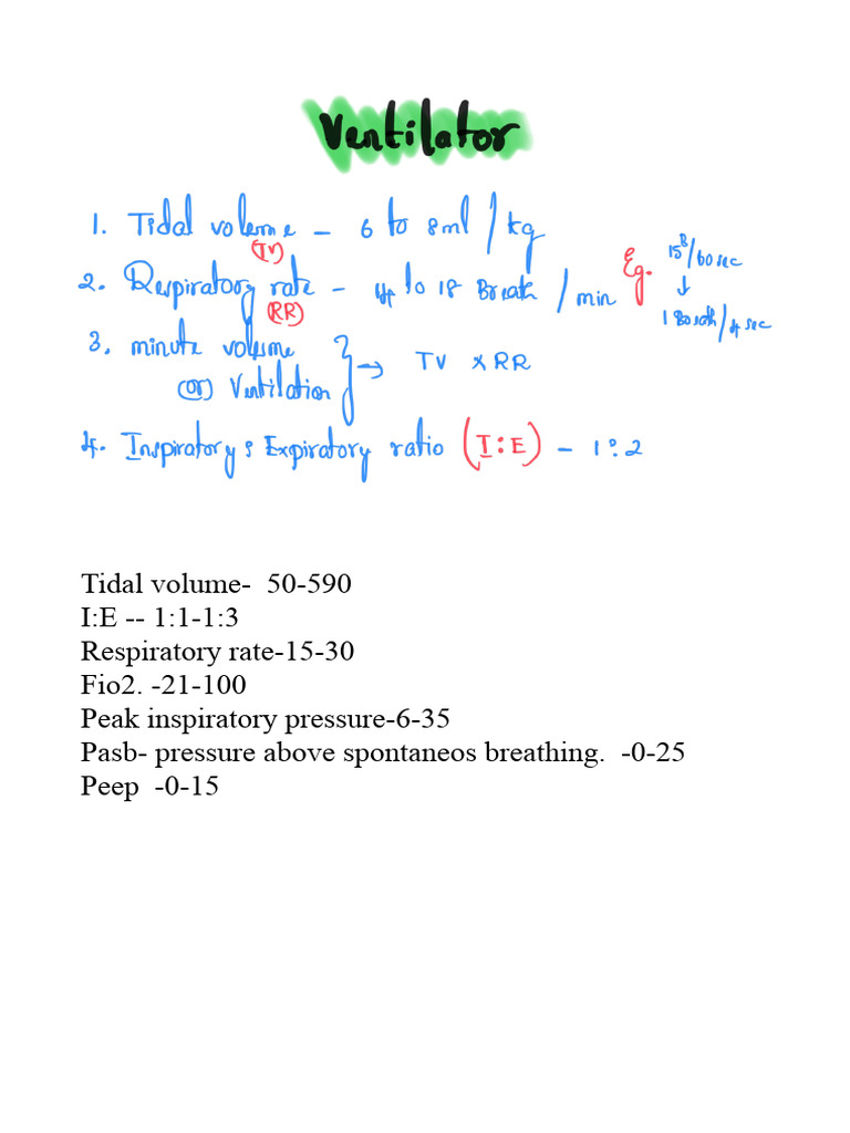 Respiratory Parameters Overview | PDF