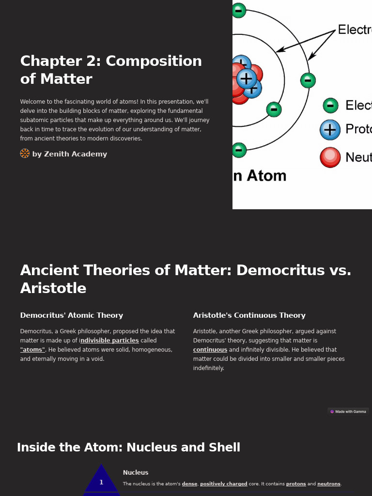 Chapter 2 Composition of Matter | PDF | Atoms | Atomic Nucleus