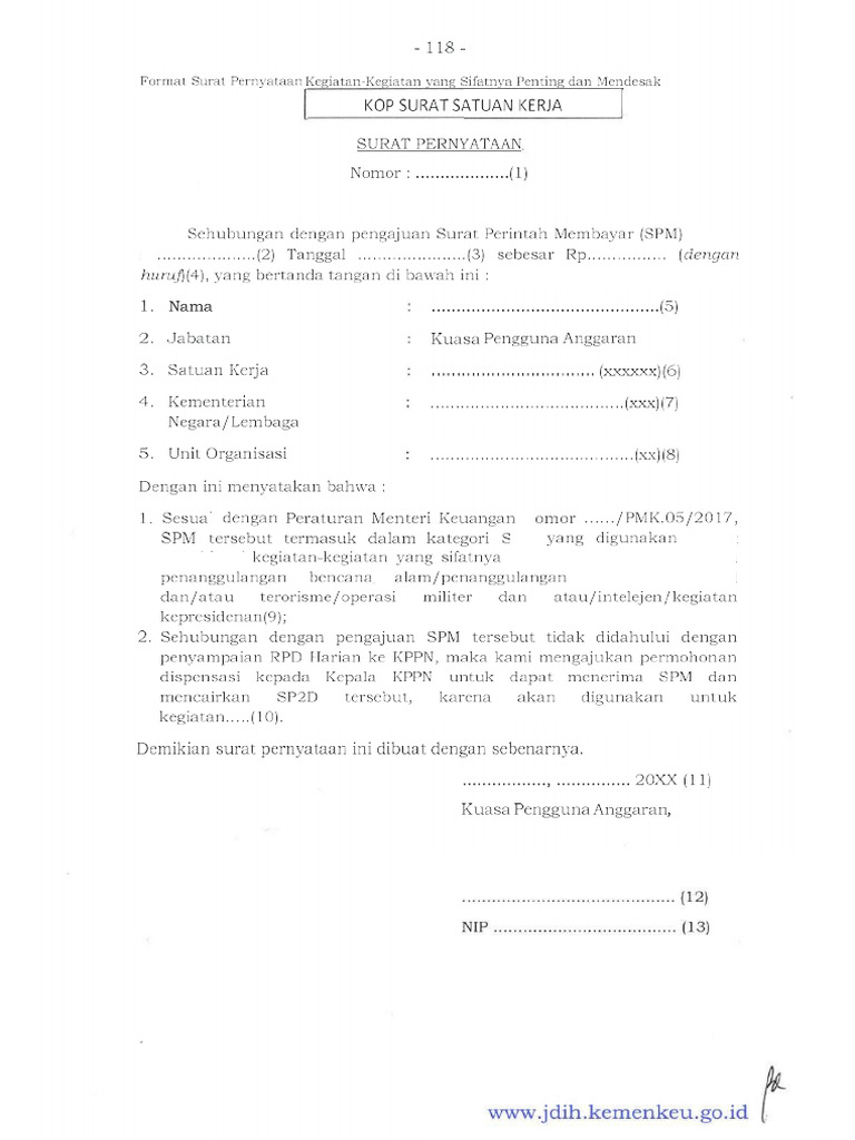 Format Dispensasi RPD | PDF