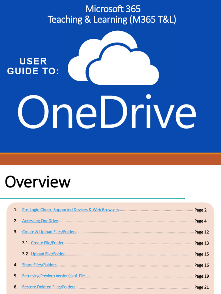 User Guide to M365 TnL OneDrive | PDF | Computer File | Microsoft Office