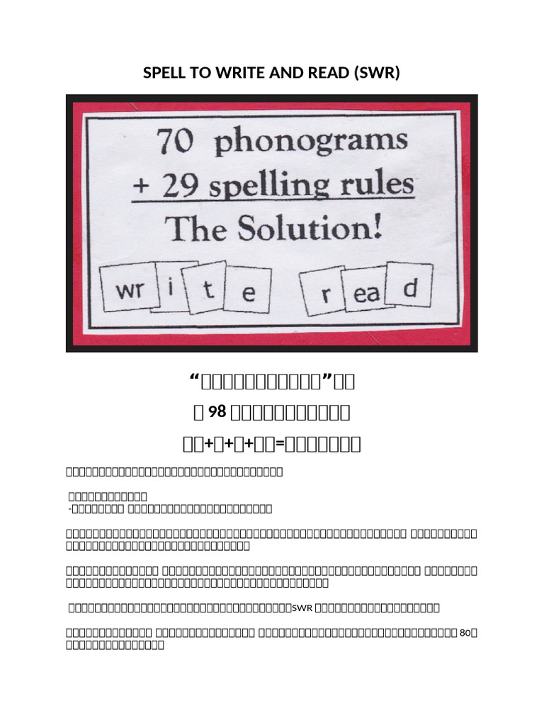 SWR Intro-Ad CHINESE | PDF