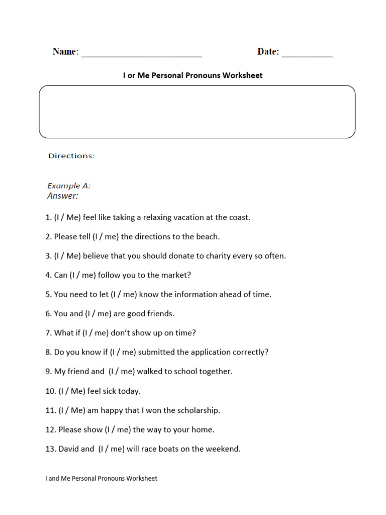 I-Me-Personal-Pronouns-2 | PDF