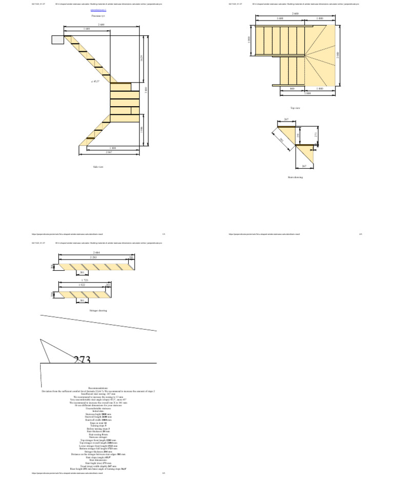3D U-Shaped Winder Staircase Calculator - Building Materials & Winder ...