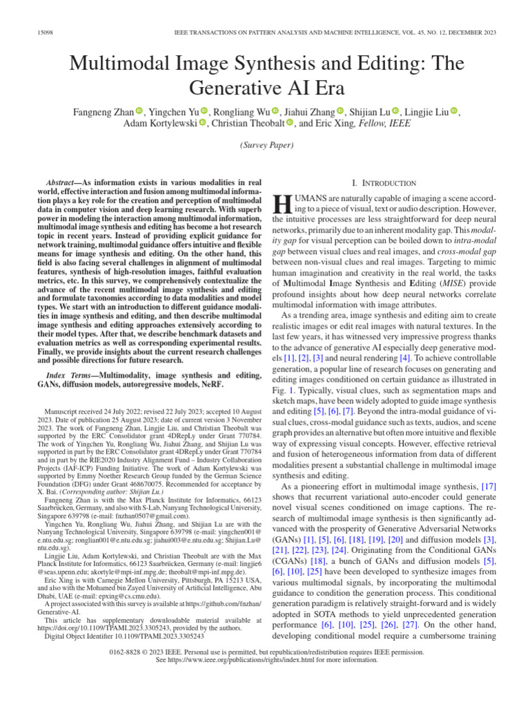 Multimodal_Image_Synthesis_and_Editing_The_Generative_AI_Era | PDF | Rendering (Computer ...