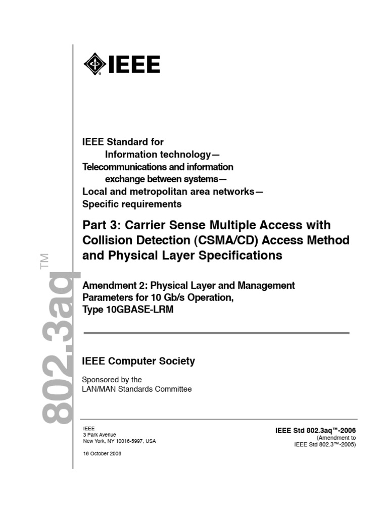 IEEE 802.3aq | PDF | Ethernet | Computer Networking