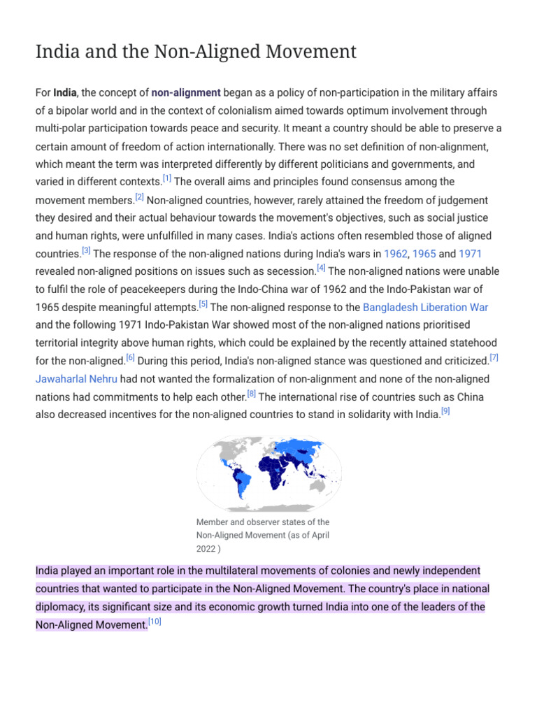 India and The Non-Aligned Movement | PDF | Non Aligned Movement | Government