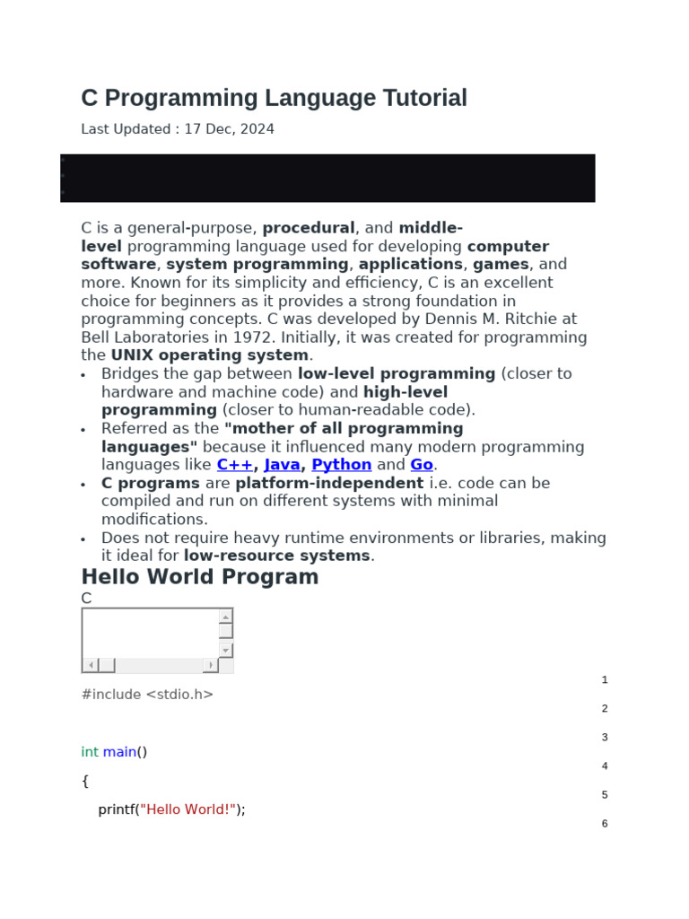 Unit No1 Pdf Integer Computer Science C Programming Language 4059
