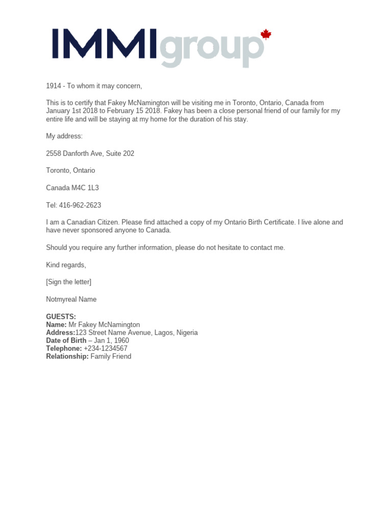 sample-visa-invitation-letter-canada | PDF