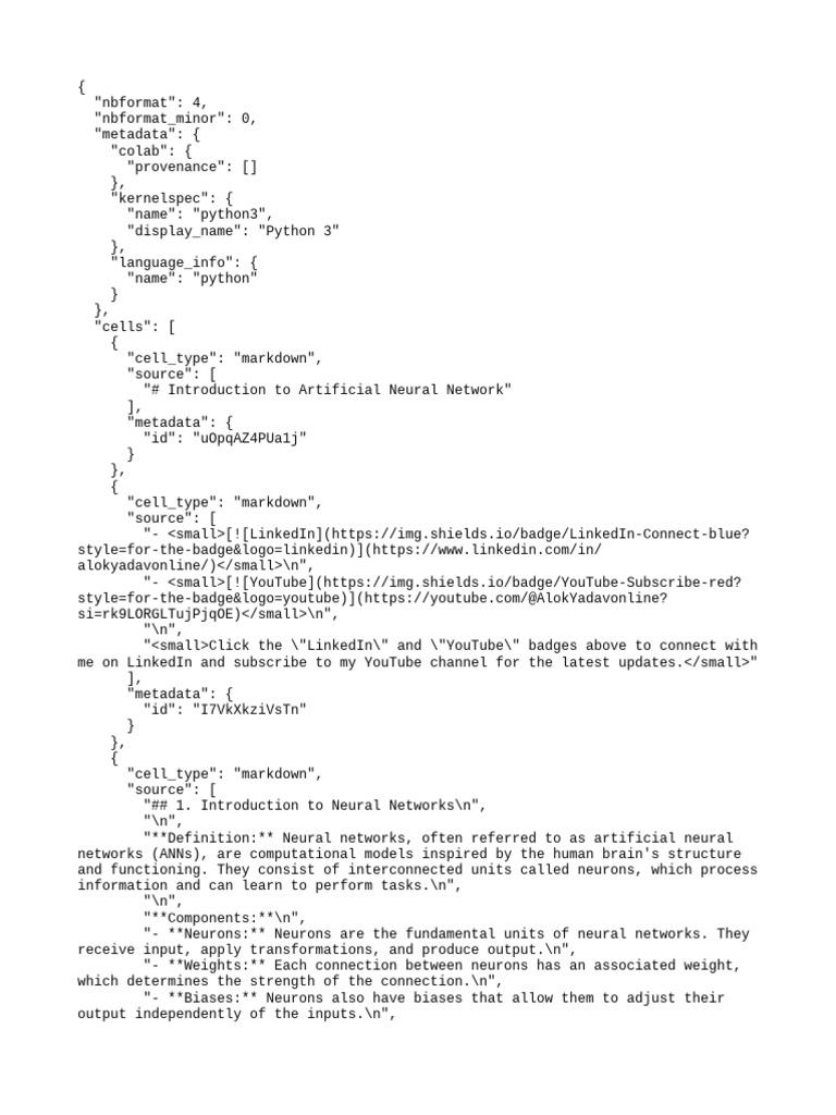 Introduction - To - Artificial - Neural - Network Ipynb | PDF | Artificial Neural Network ...