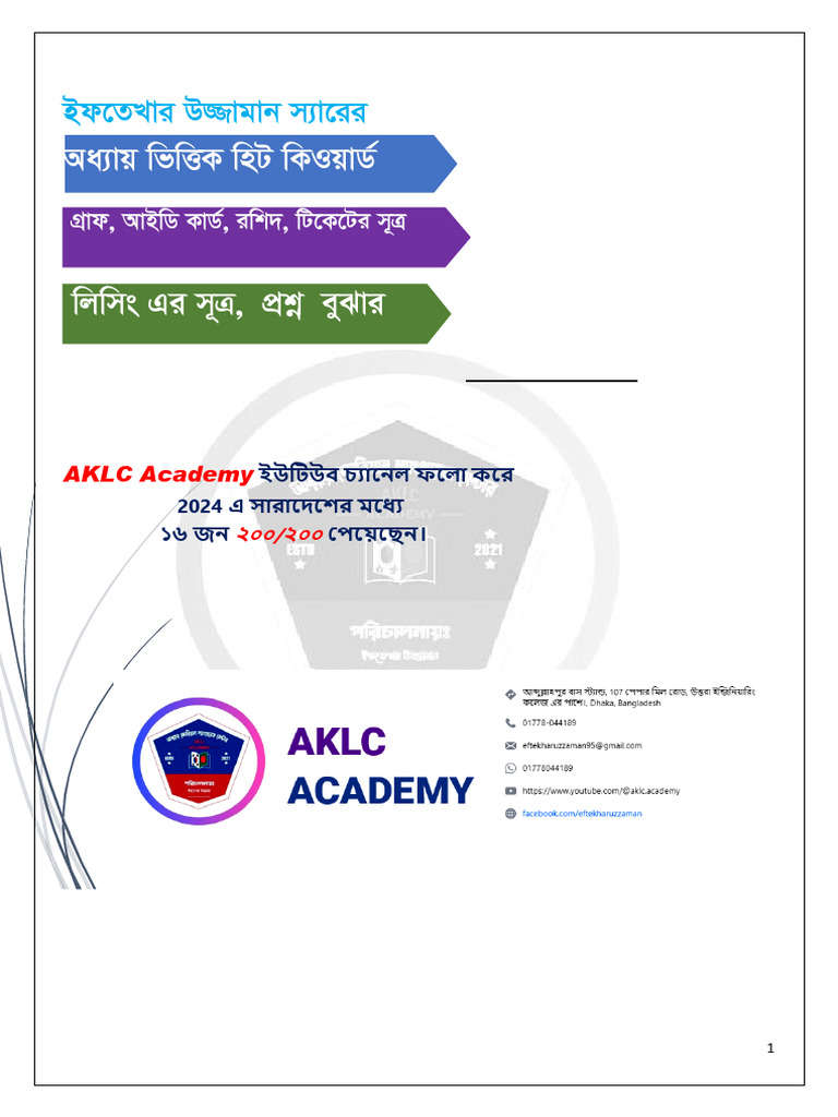 Eftikar Sir All Document Combine | PDF