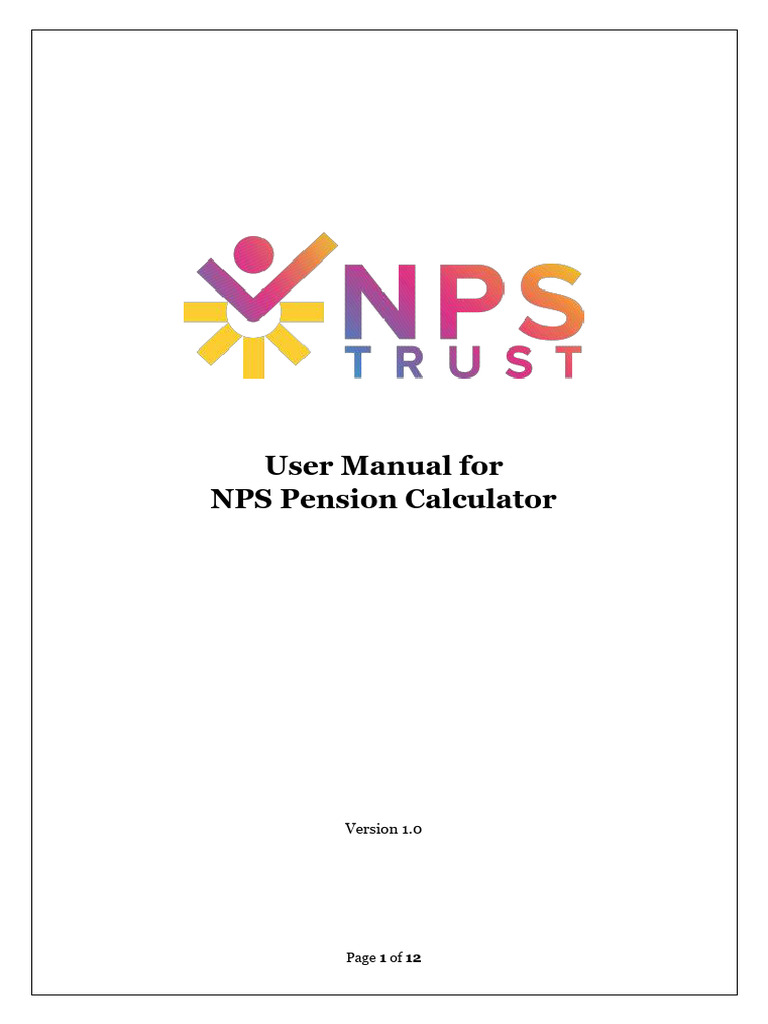 NPS Pension Calculator User Manual | PDF | Pension | Retirement
