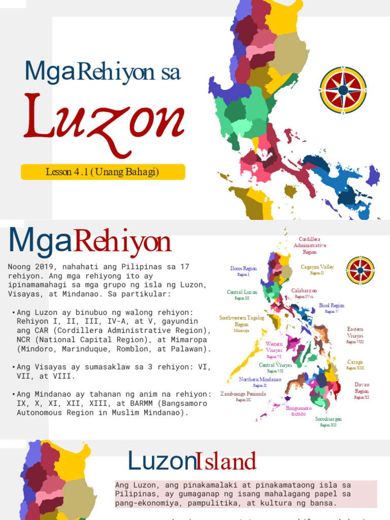 Lesson 4.1 Mga Rehiyon Sa Luzon | PDF