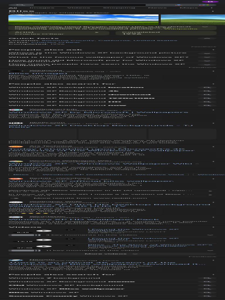 Windows XP Bliss Wallpaper Overview | PDF | Windows Nt | Operating System Families