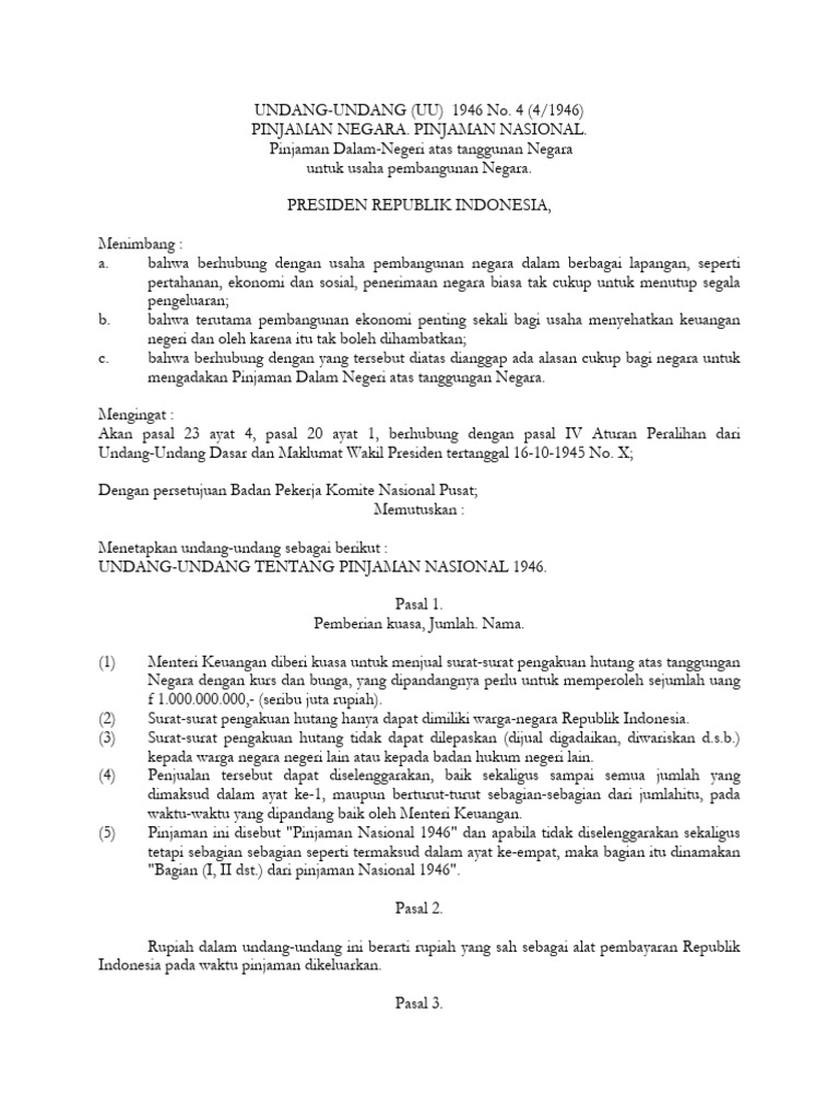 PINJAMAN NEGARA. PINJAMAN NASIONAL. Pinjaman Dalam-Negeri atas ...