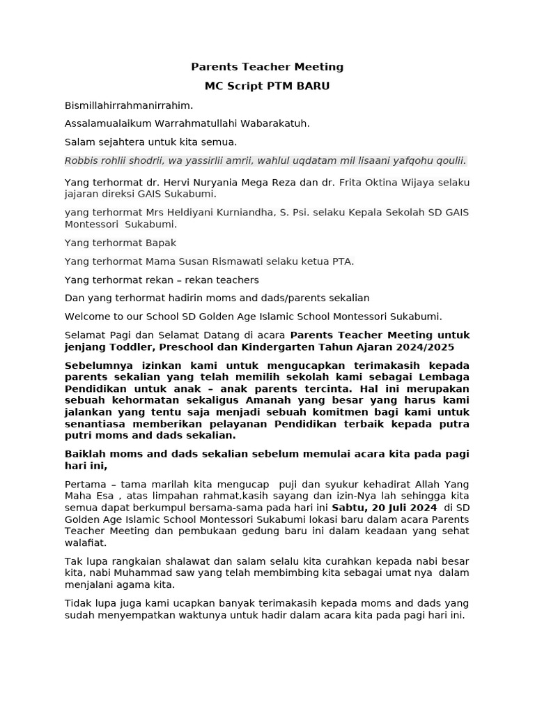 SCRIPT MC PTM 2024_2025 | PDF