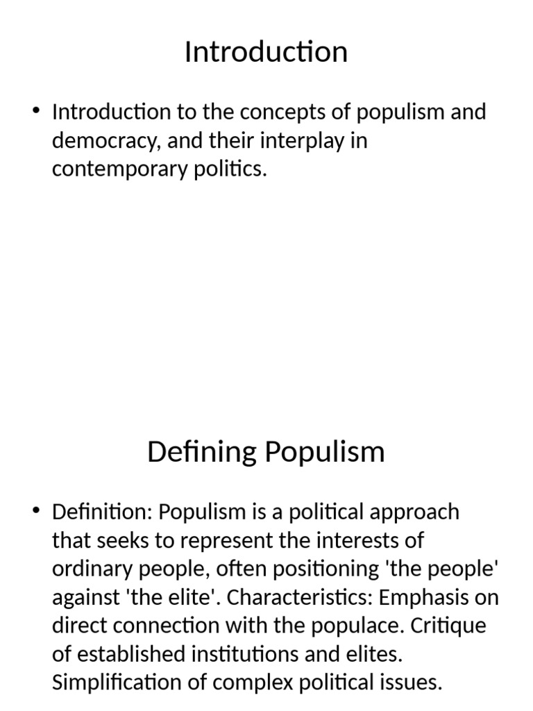 Populism and Democracy Presentation | PDF