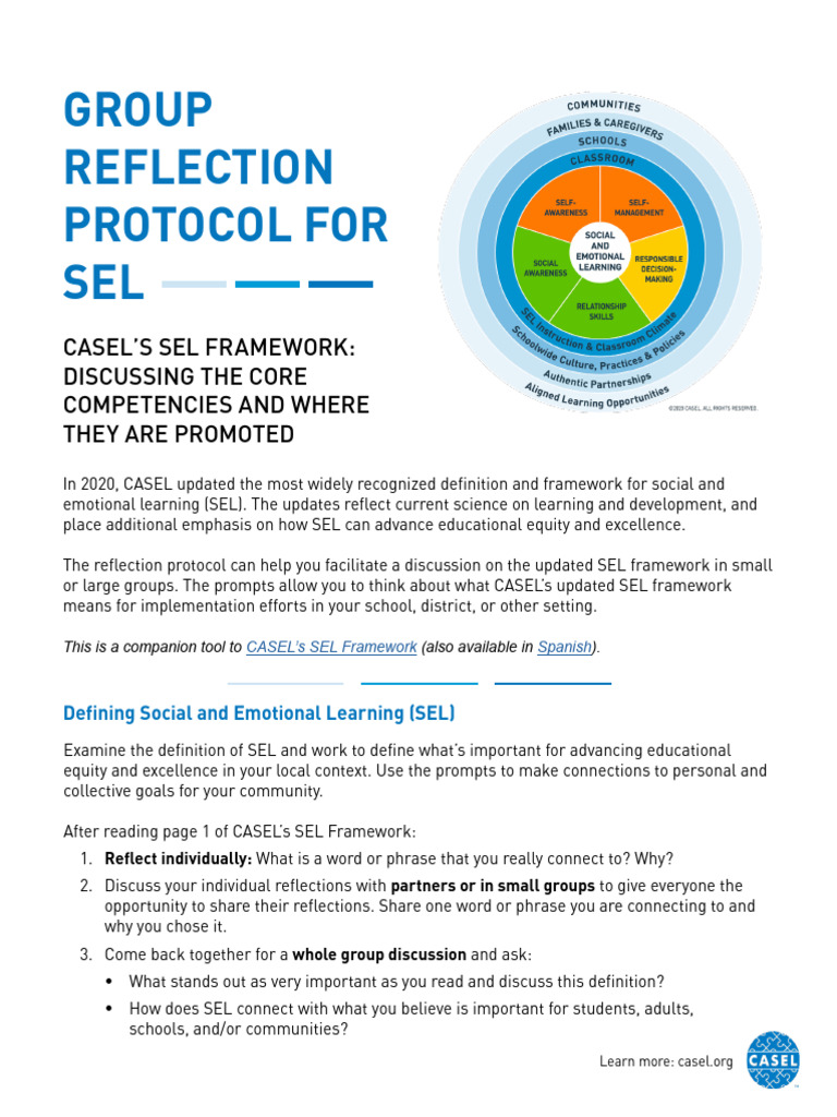 CASEL Wheel SEL Reflection | PDF | Human Communication | Cognition