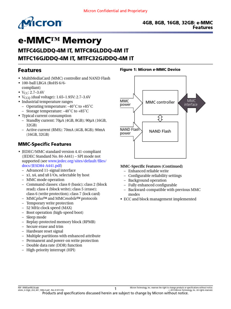 MTFC32GJDDQ-4MIT | PDF | Flash Memory | Computer Engineering