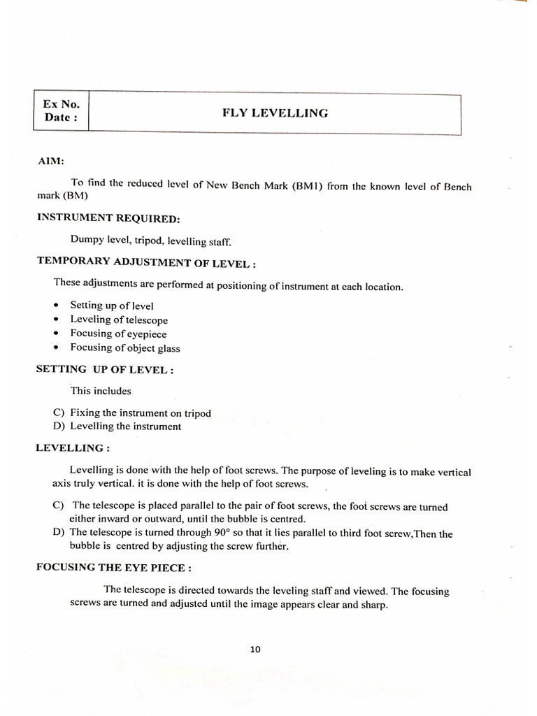 Exp 5 Fly Levelling | PDF