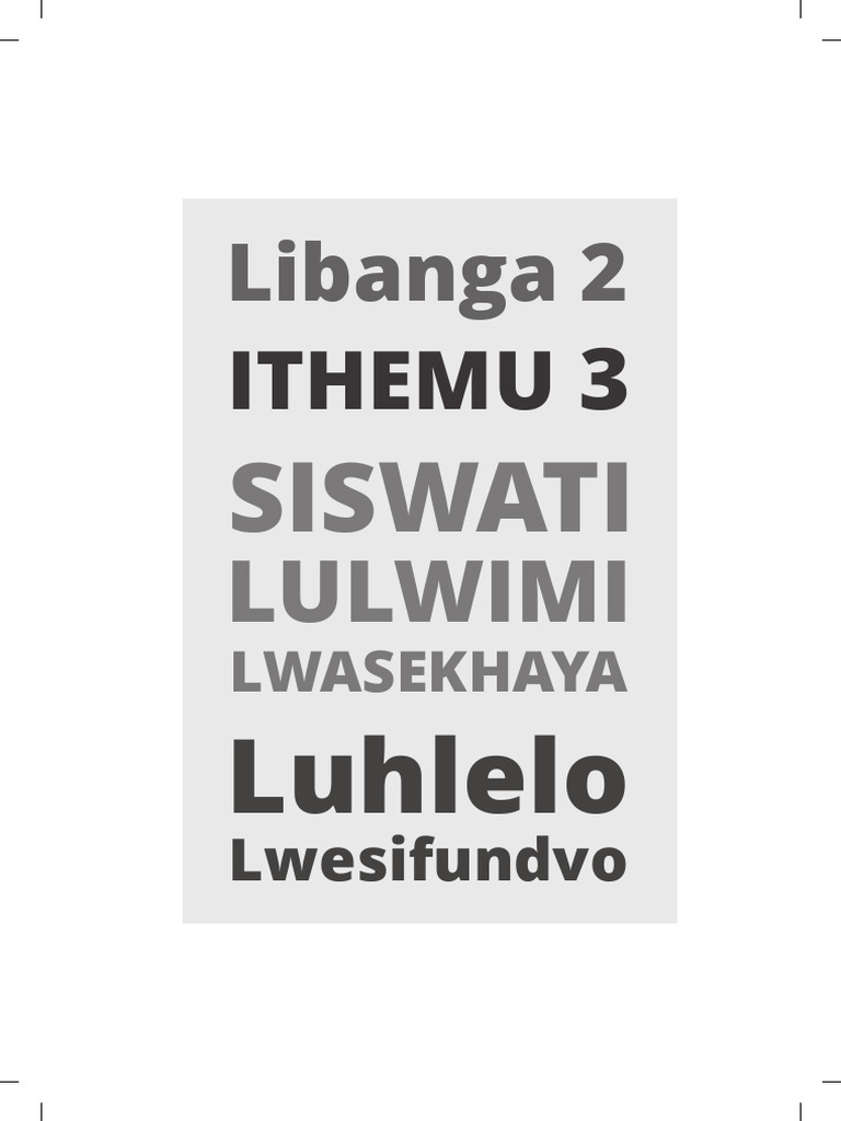 GR 2 Term 2 2020 HL Siswati Lesson Plan | PDF