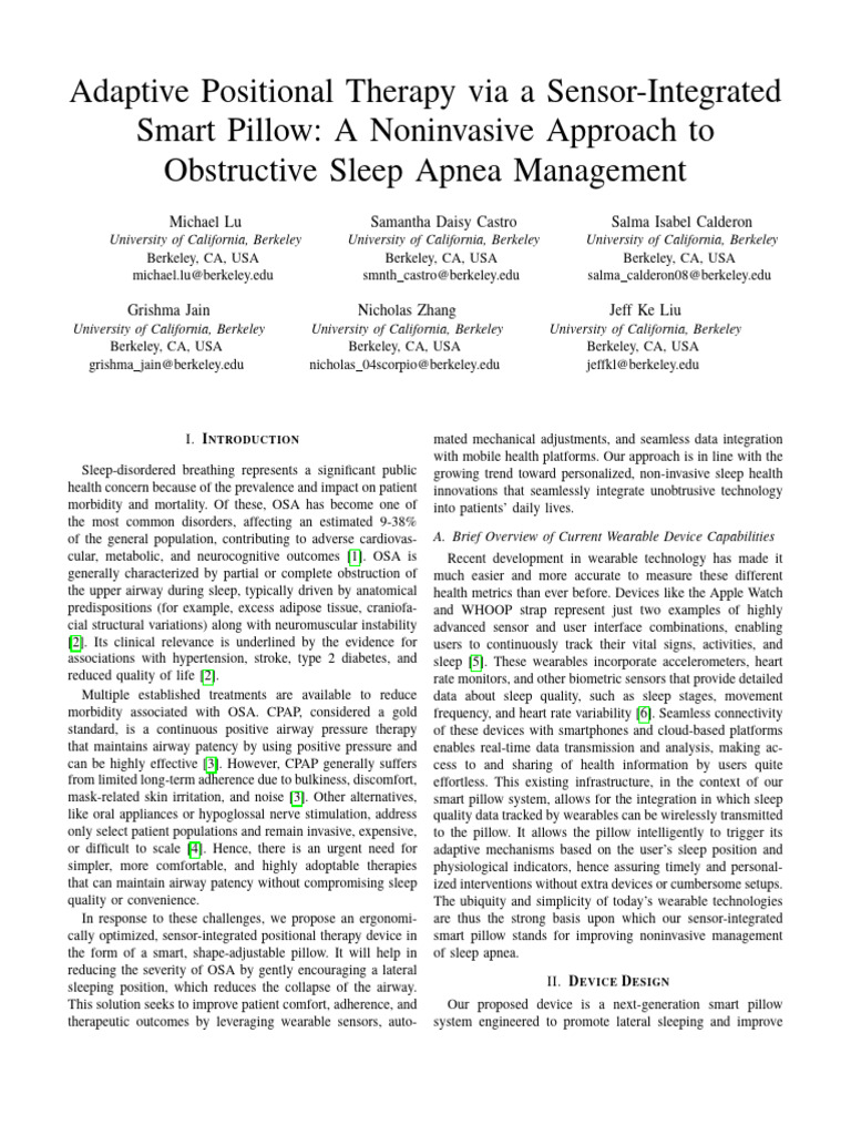 Adaptive Positional Therapy via a Sensor-Integrated Smart Pillow- A ...