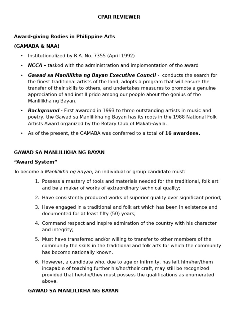 CPAR-REVIEWER | PDF | Pastel | Paintings