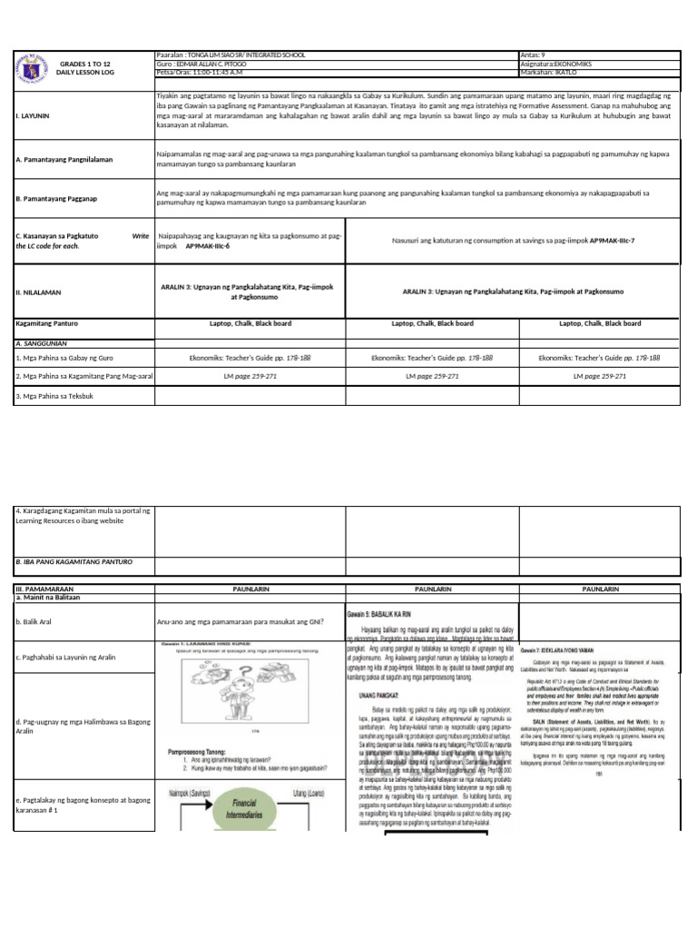 AP 9 3rd Grading DLL.6 - 7 | PDF
