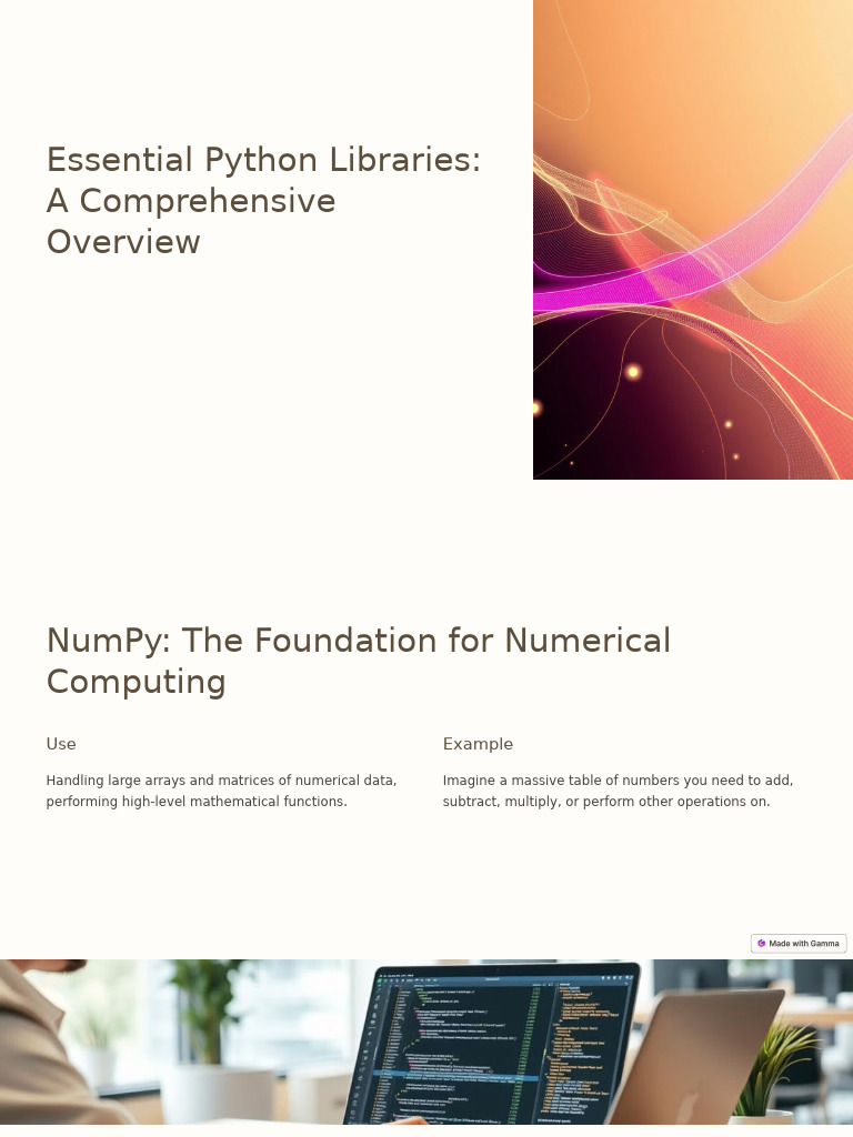 Essential Python Libraries A Comprehensive Overview | PDF | World Wide Web | Internet & Web