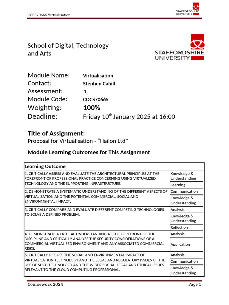 Virtualisation Case Study 2425 | PDF | Virtualization | Operating System