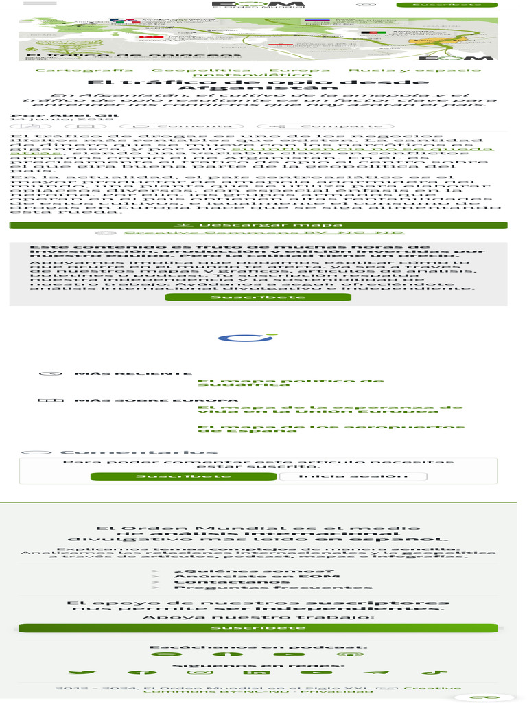 El Tráfico De Opio Desde Afganistán Mapas De El Orden Mundial Eom