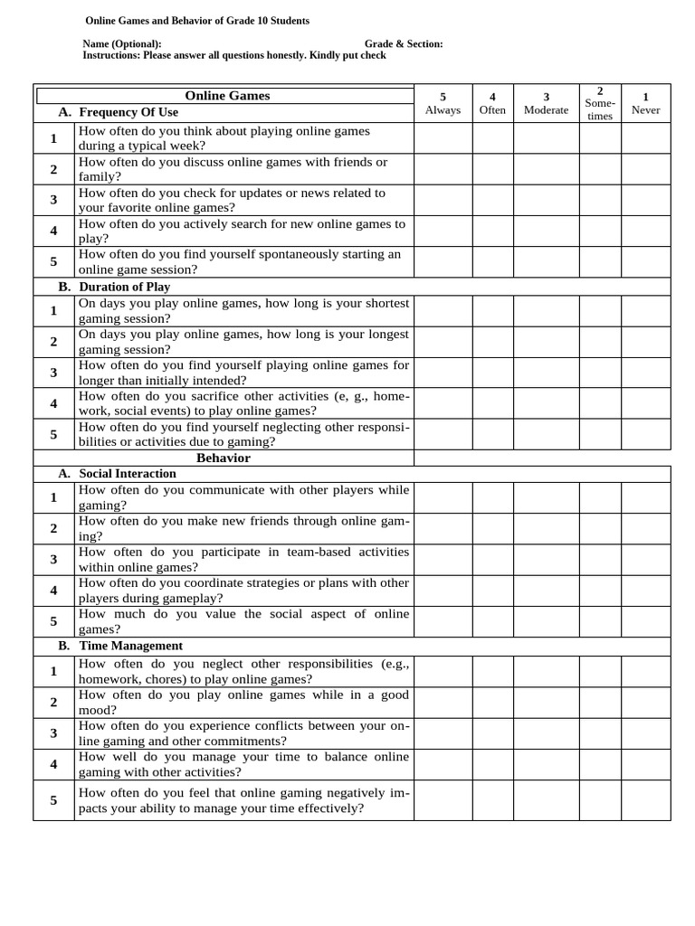 Questionnaire | PDF | Psychology | Psychological Concepts