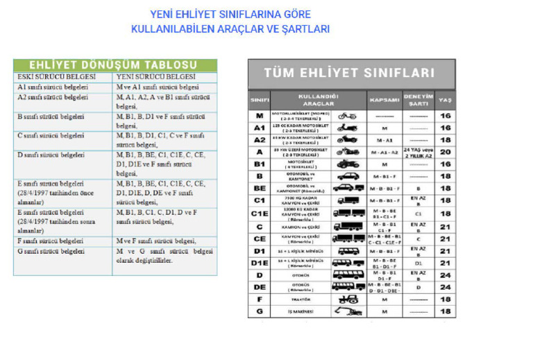 ehliyet sınıfları | PDF