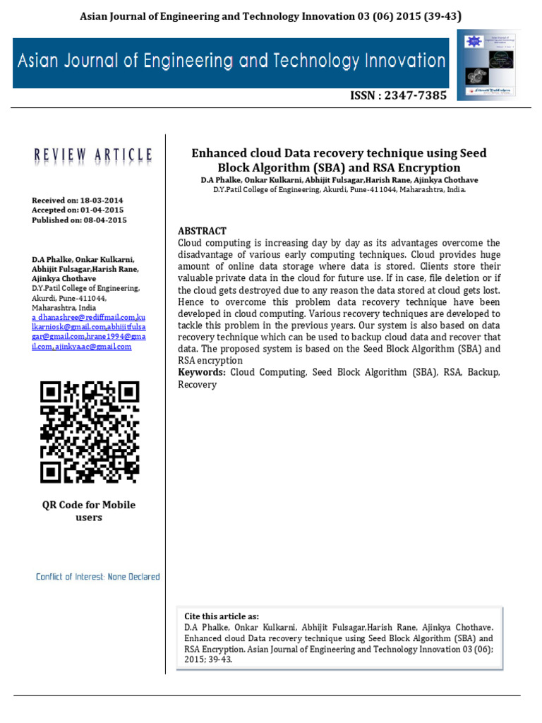 enhanced-cloud-data-recovery-technique-using-seed-block-algorithm-sba-179 | PDF | Cloud ...