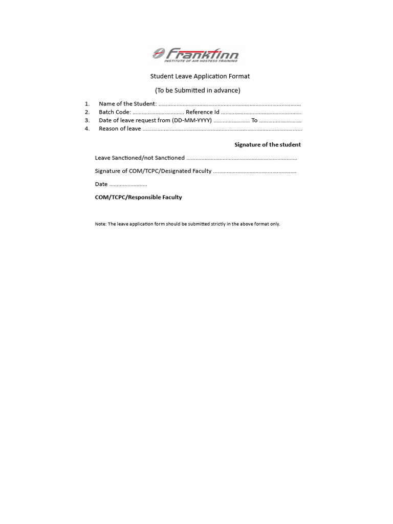 Student Examination Leave Application Format | PDF