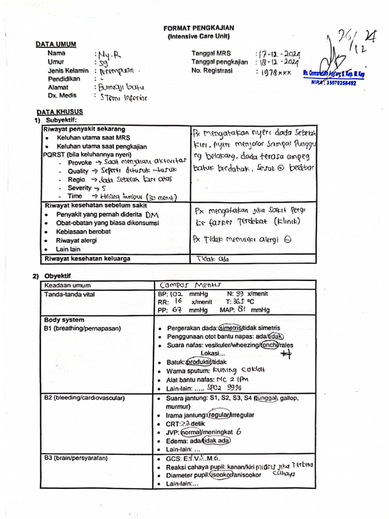 Pengkajian KGD ICCU | PDF