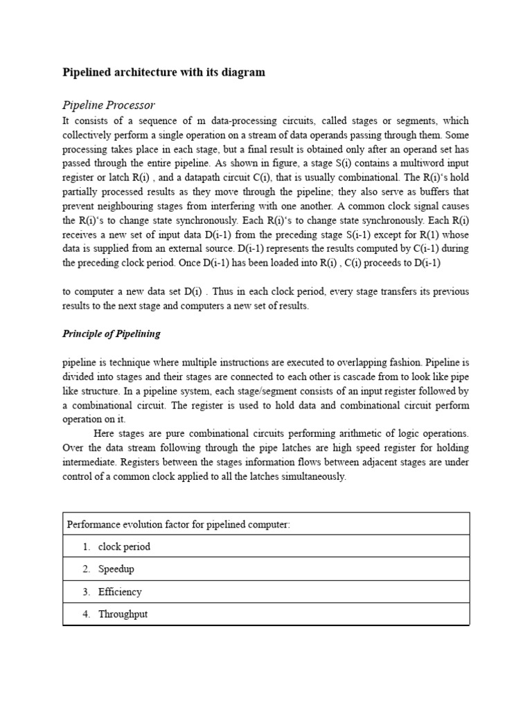 Pipelined Architecture Explained | PDF | Central Processing Unit | Computer Hardware