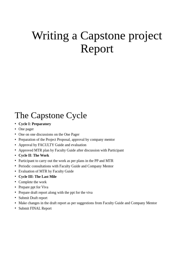 How To Write A Capstone Project Report | PDF | Internal Rate Of Return | Net Present Value