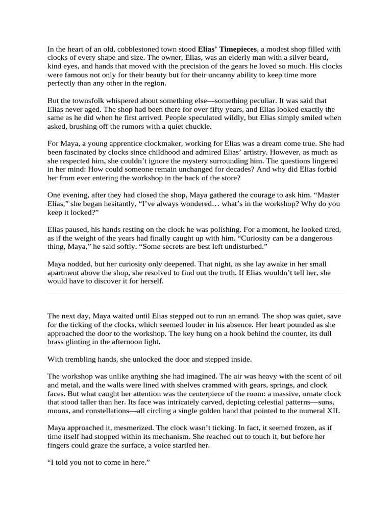 The Clockmaker Secret | PDF