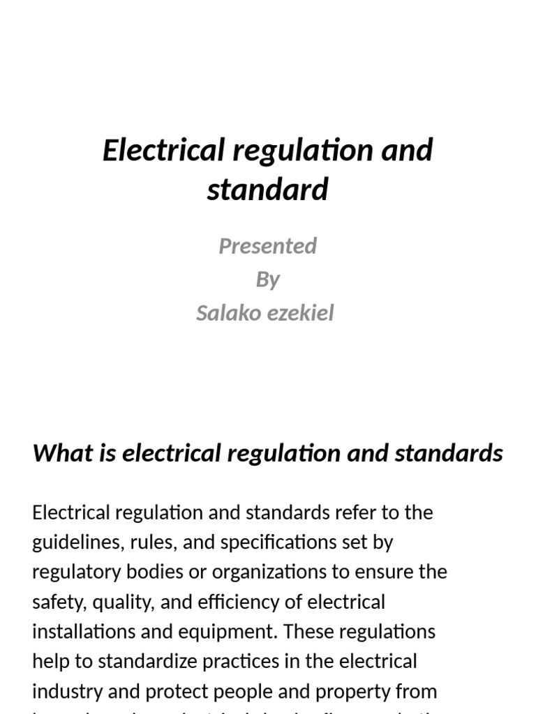 Electrical Regulation and Standard For Thursday | PDF | Standardization ...