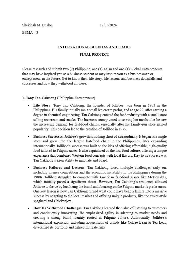 IBT-FINAL-PAPER | PDF | Elon Musk | Entrepreneurship