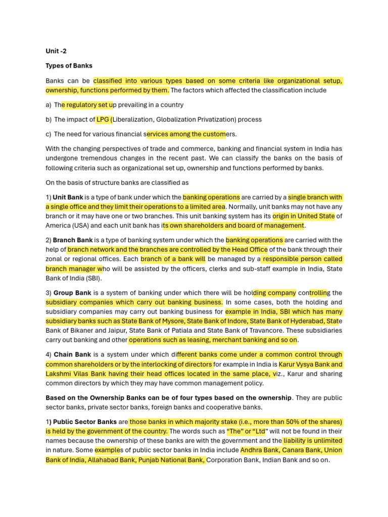 UNIT-2 Notes[1] | PDF | Banks | Loans